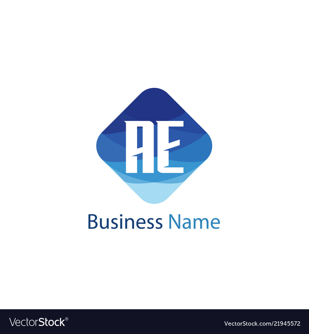 Initial letter ae logo template design Royalty Free Vector