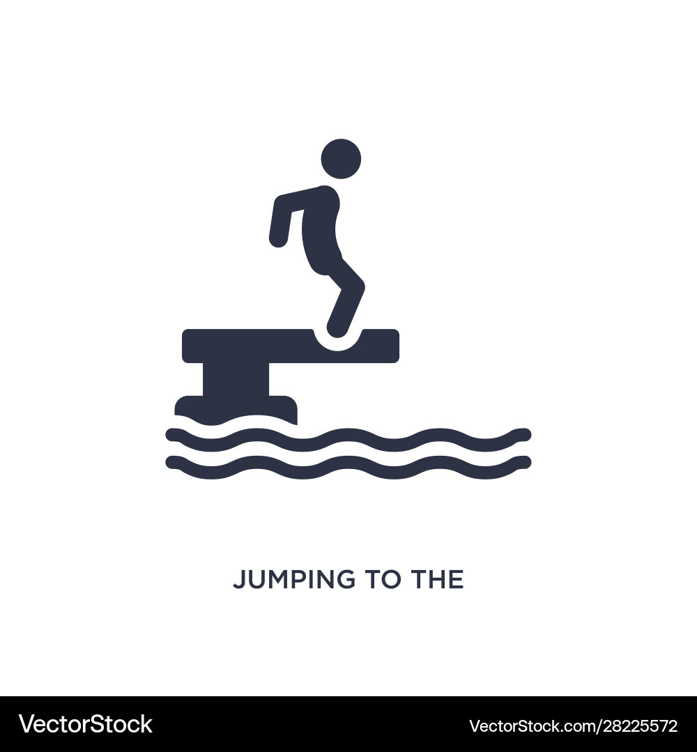Jumping to water icon on white background Vector Image