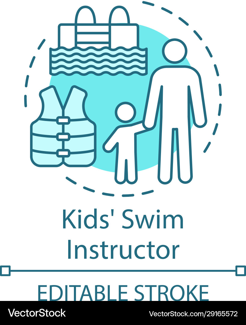 Kids swim instructor concept icon swimming Vector Image