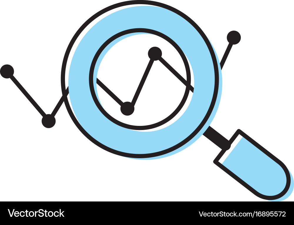 Magnifying glass tool and search symbol Royalty Free Vector