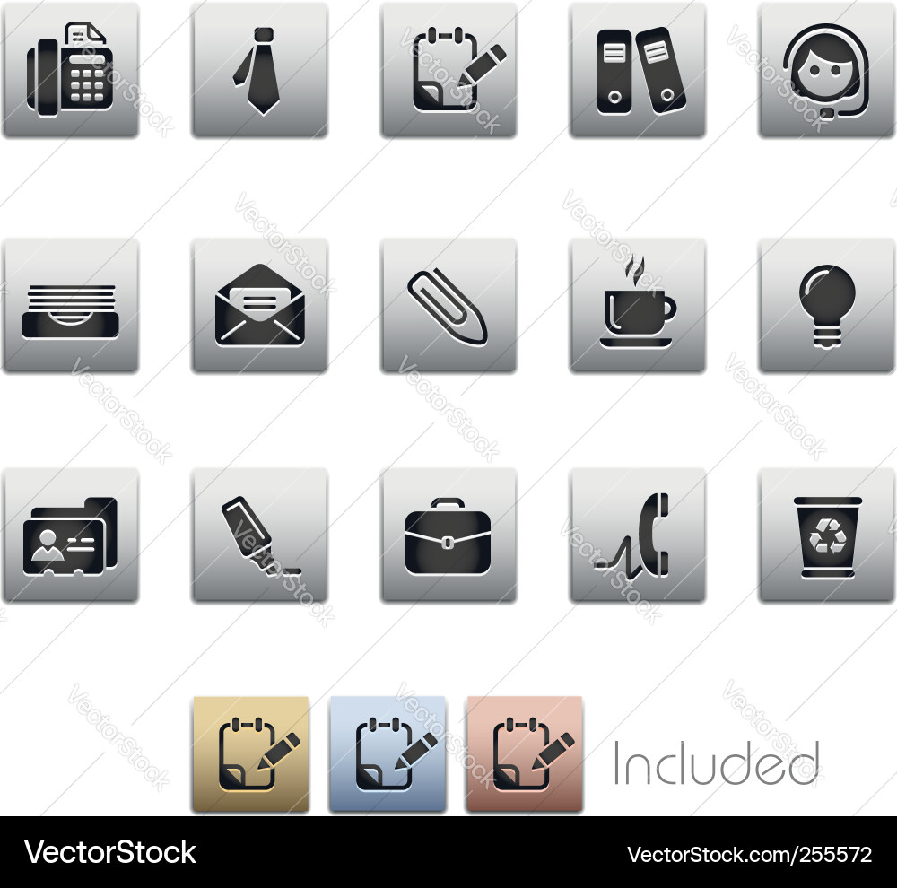 Office and business icons Royalty Free Vector Image