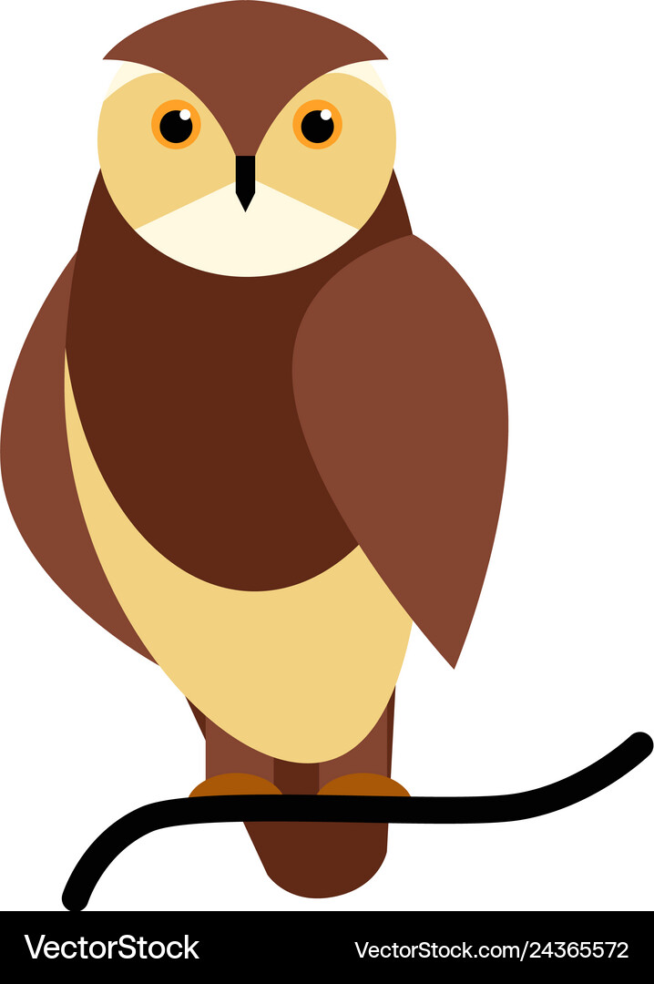 Owl flat Royalty Free Vector Image - VectorStock