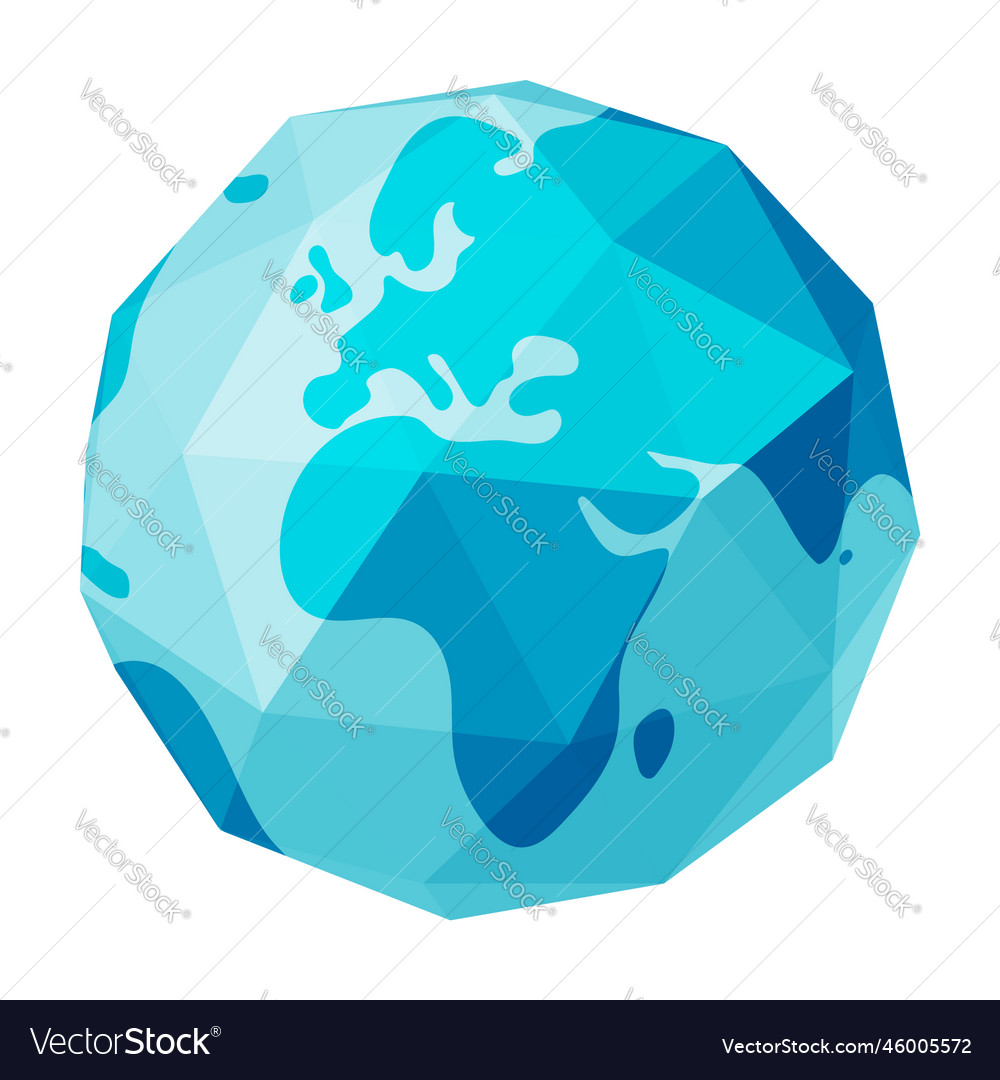 Polygonized earth globe Royalty Free Vector Image