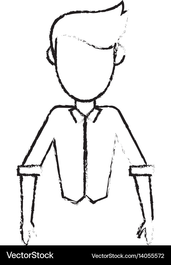 Sketchy man male faceless design Royalty Free Vector Image