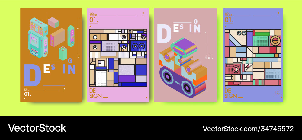 Trendy abstract colorful geometric collage Vector Image