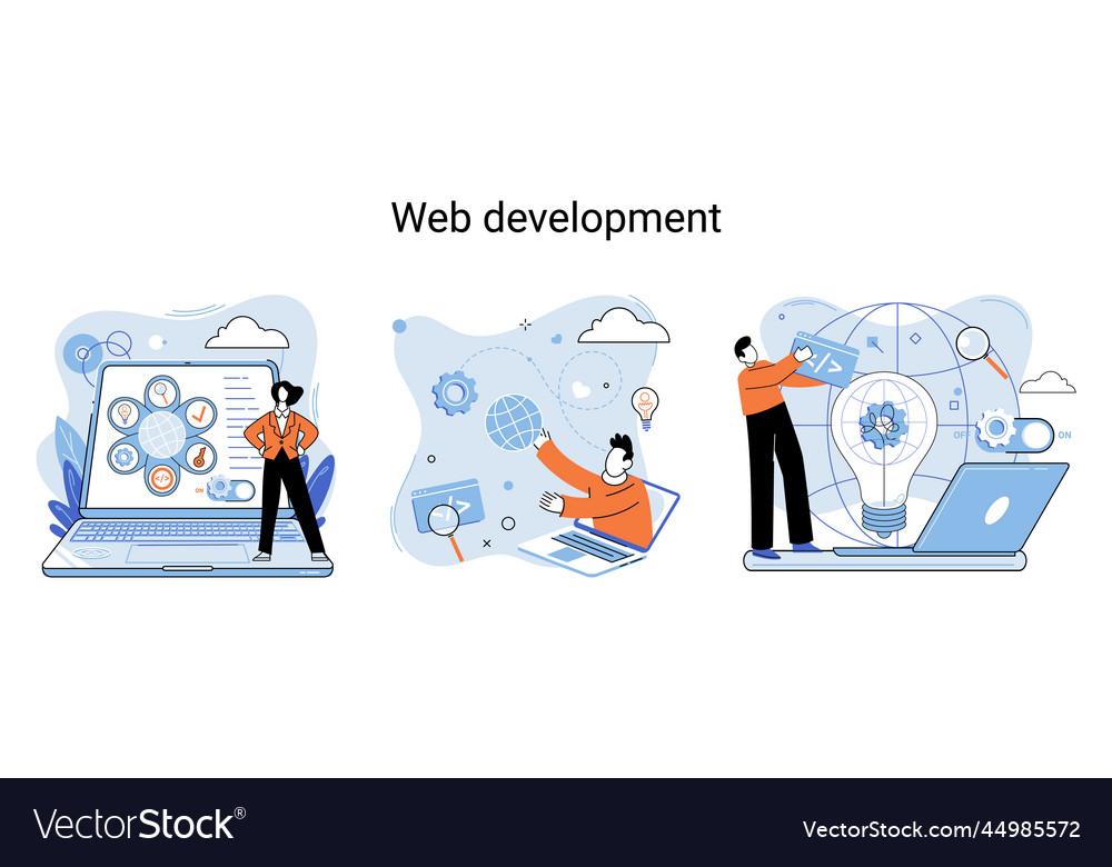Web Development Coding And Programming Creation Vector Image