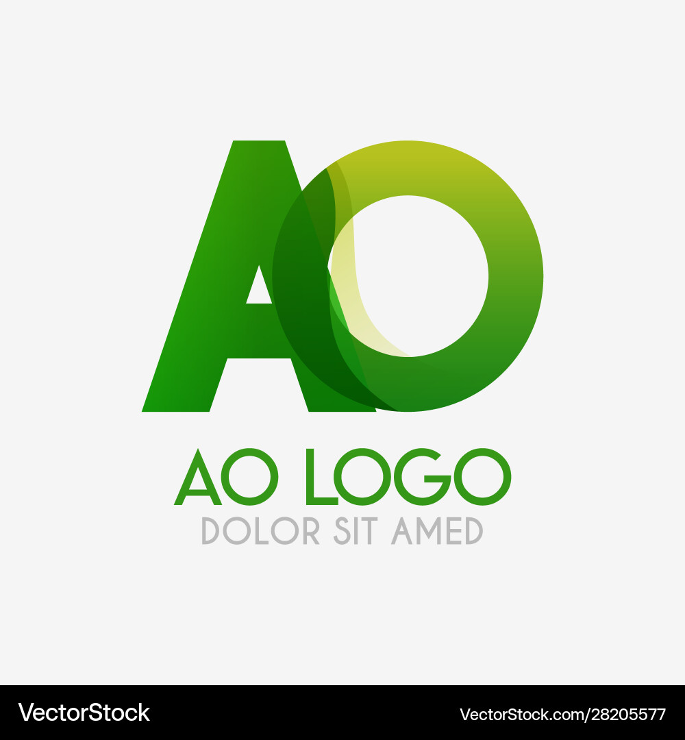 Ao logo with striking colors and gradations Vector Image