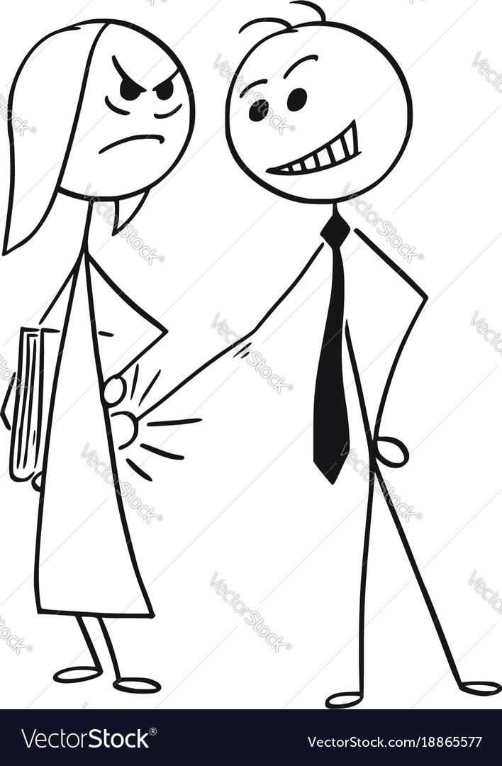 Cartoon Of Male Boss Slapping Smacking Female Vector Image