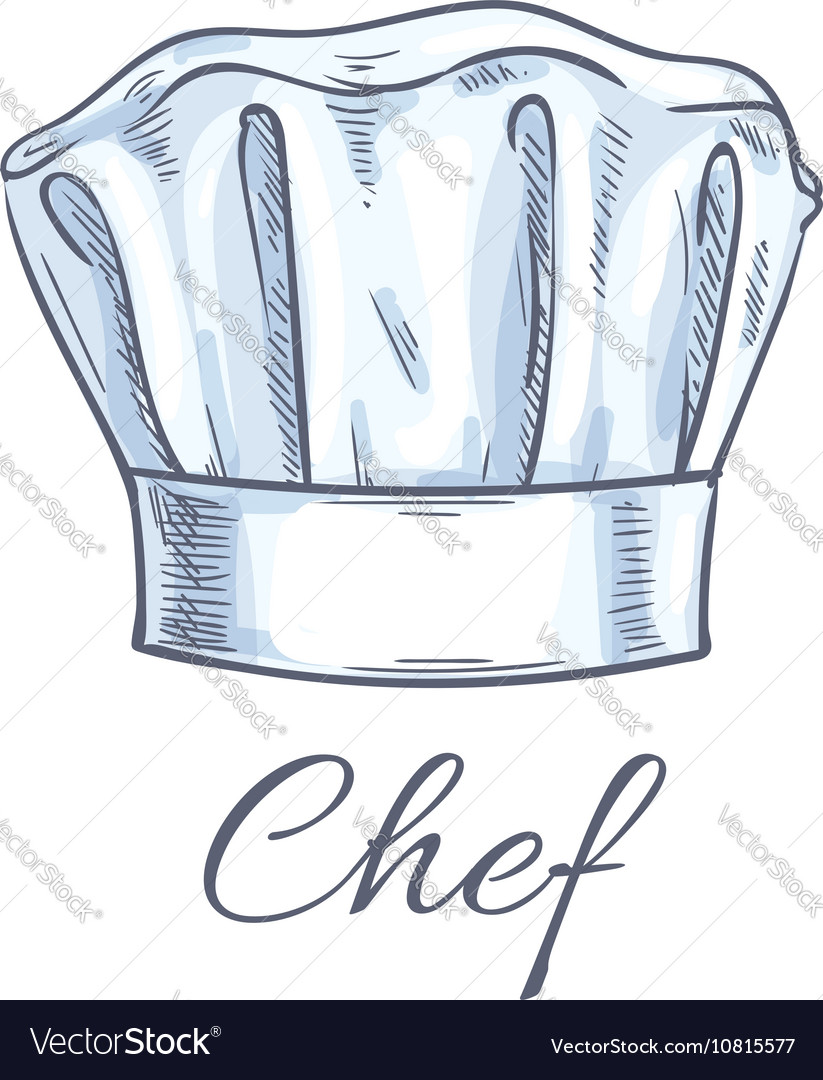 Chef toque sketch icon Royalty Free Vector Image