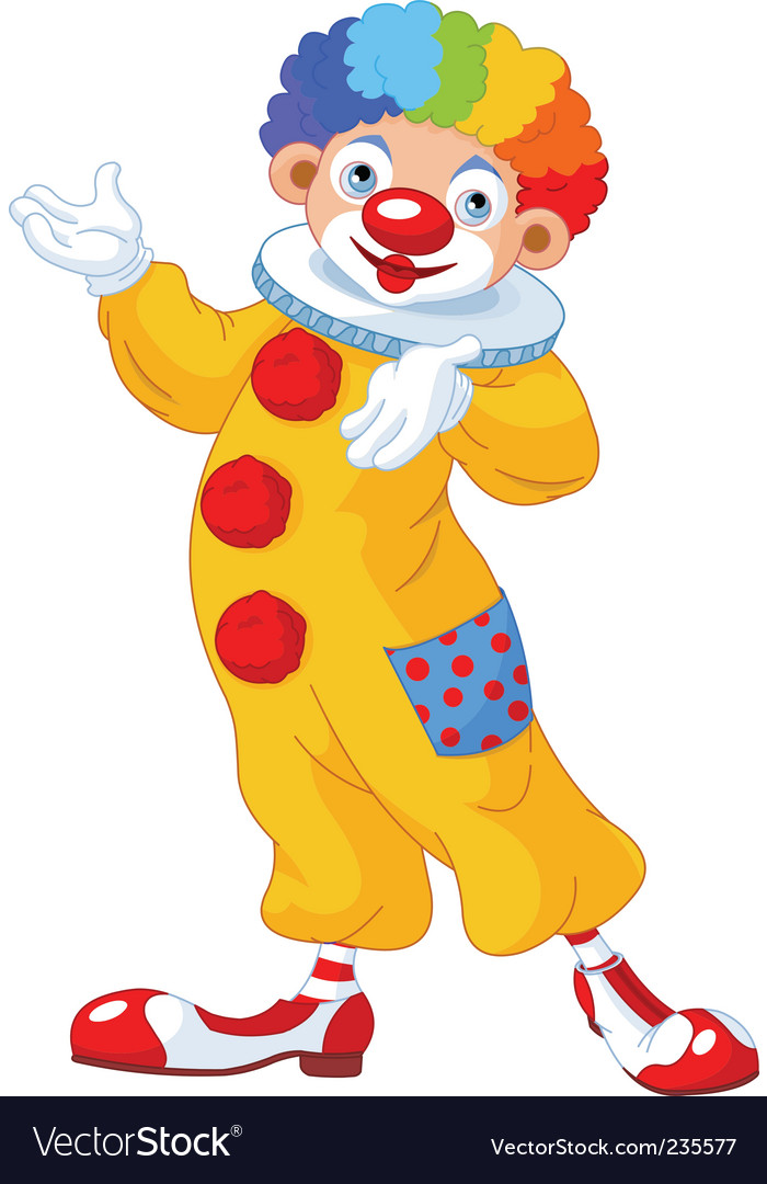 Clown presenting Royalty Free Vector Image - VectorStock