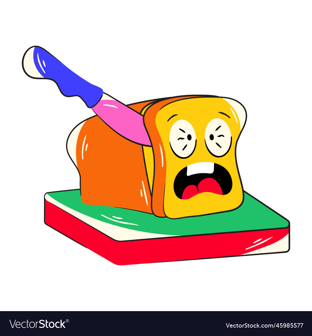 Cutting bread Royalty Free Vector Image - VectorStock Cutting bread Royalty Free Vector Image - VectorStock