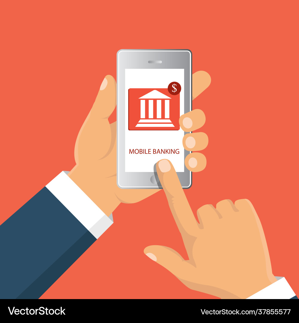 Flat cartoon style send money via Royalty Free Vector Image