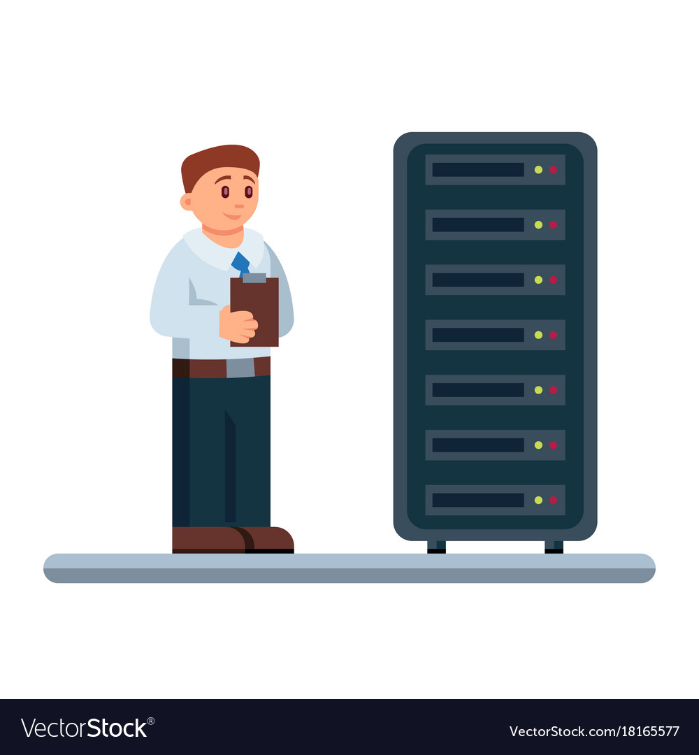 Flat network engineer Royalty Free Vector Image