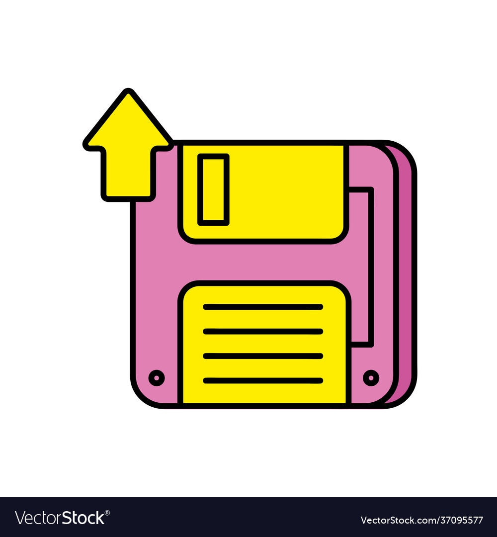 Floppy Disk Retro Royalty Free Vector Image Vectorstock