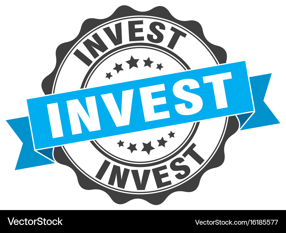 Invest stamp sign seal Royalty Free Vector Image