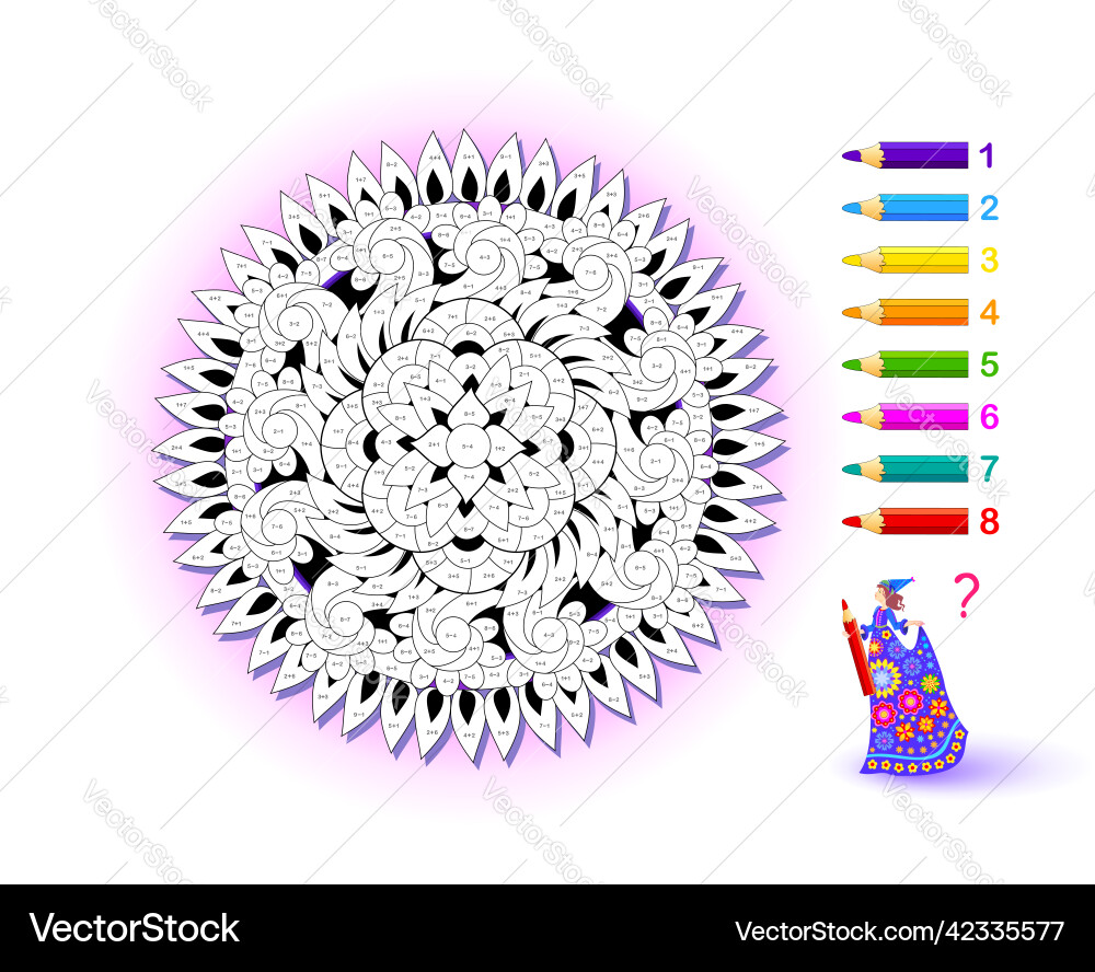 Math education for little children coloring book Vector Image