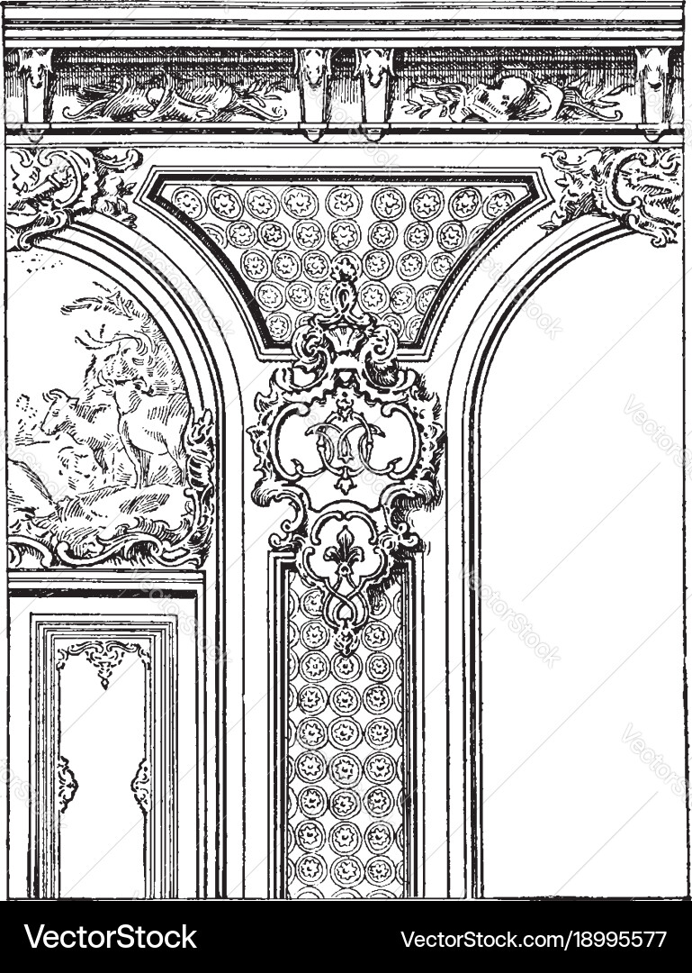 Regency style during the era in the early Vector Image
