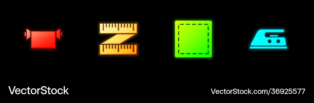 Set textile fabric roll tape measure sewing Vector Image