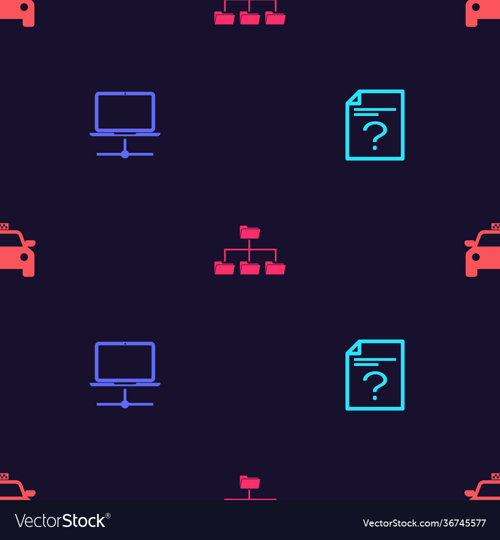 Set unknown document computer network folder Vector Image Set unknown document computer network folder Vector Image