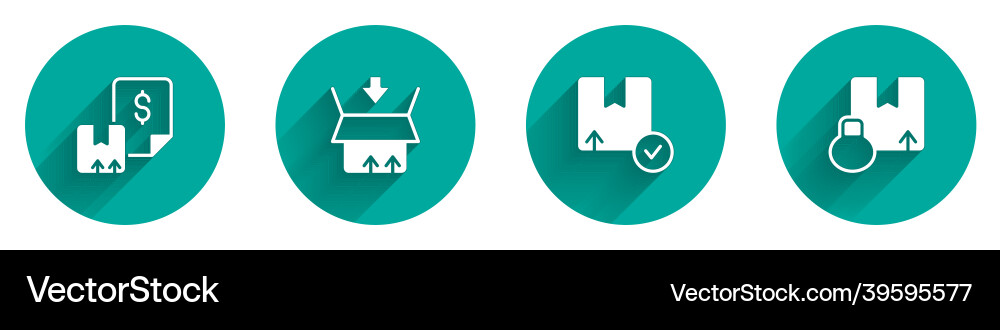 Set waybill carton cardboard box and icon Vector Image