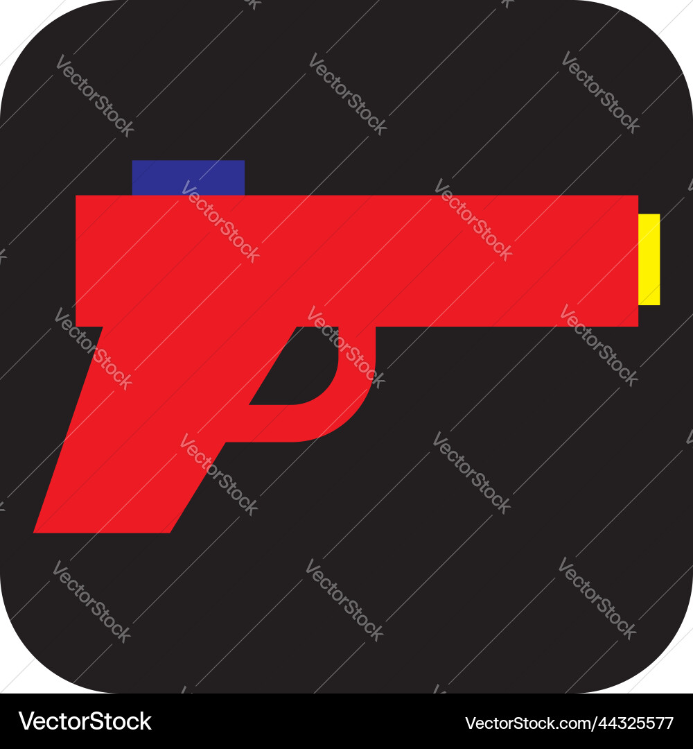Small red police gun on a white background Vector Image