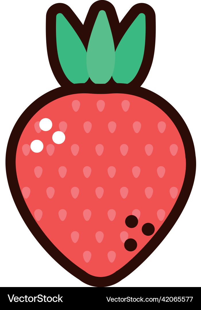 Strawberry fruit doodle icon Royalty Free Vector Image