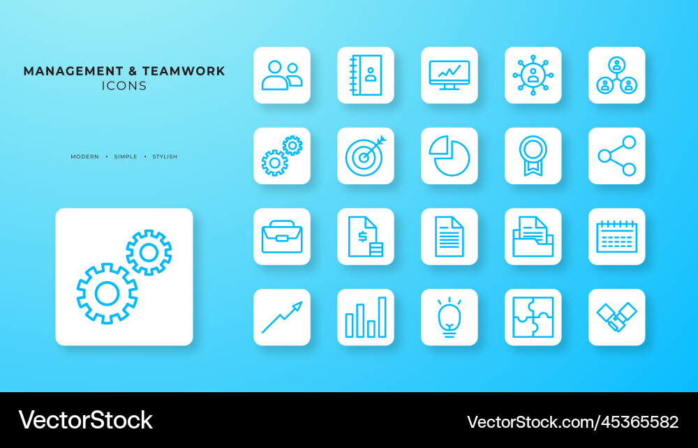 Business teamwork and management icon with black Vector Image