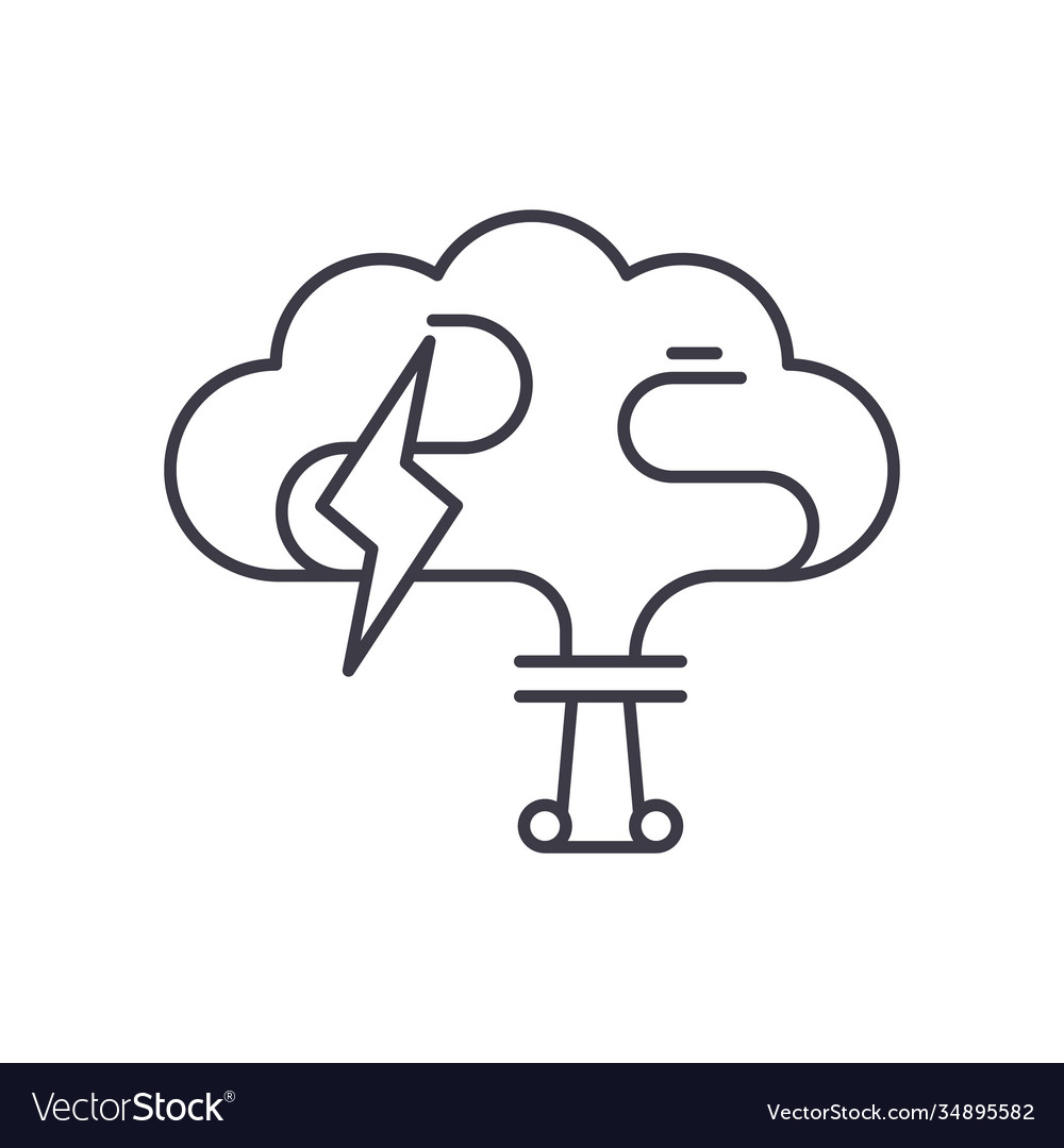 Cloud mind icon linear isolated Royalty Free Vector Image