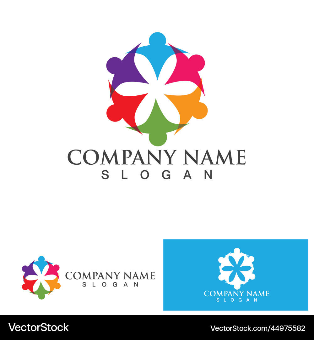Community people team group and social logo Vector Image