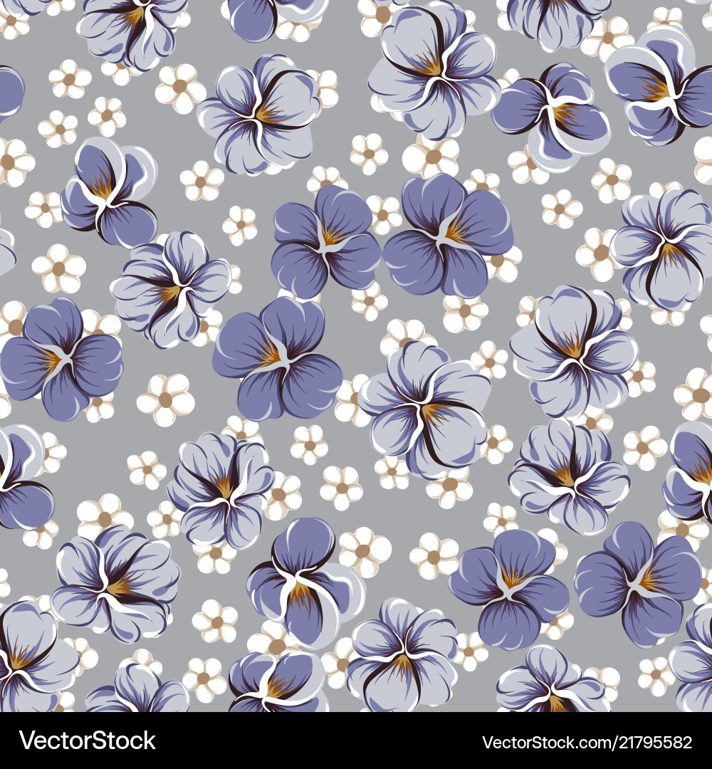 Drawing of seamless pattern with viola flowers Vector Image
