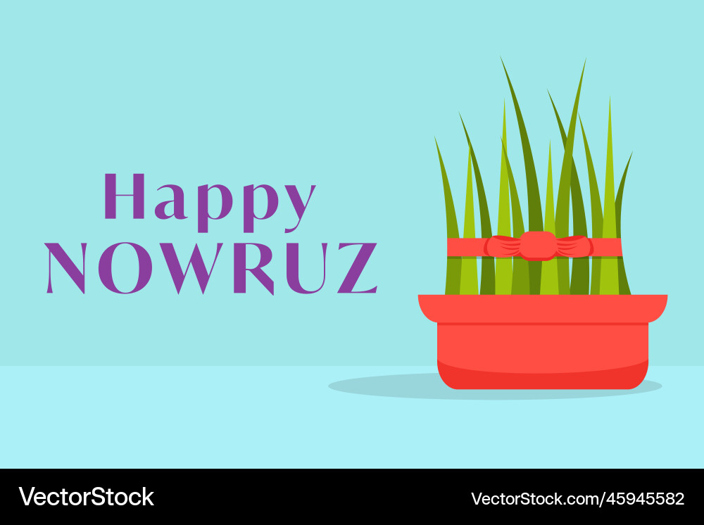 Flat design happy nowruz horizontal banner poster Vector Image