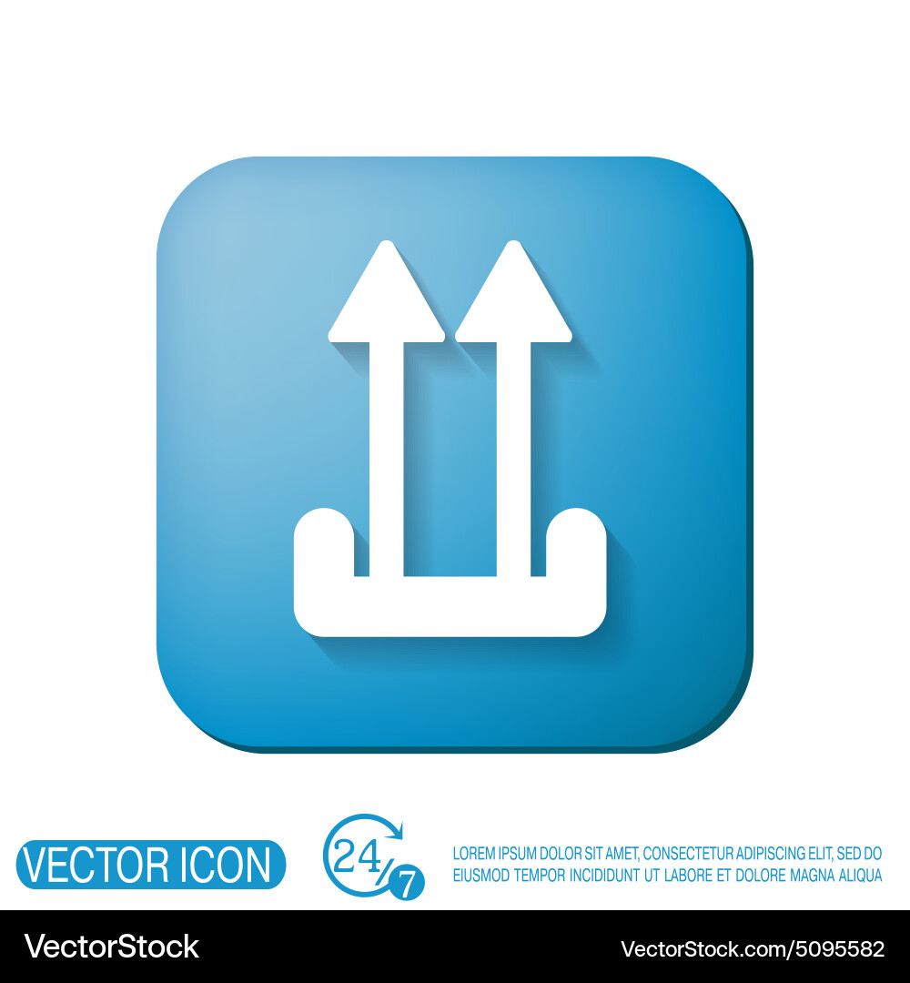 Fragile symbol arrow up logistic icon Royalty Free Vector