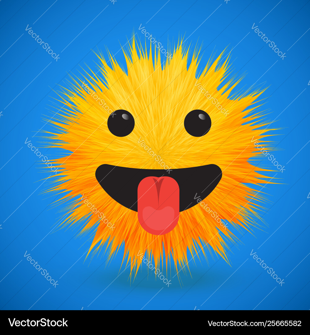 High-detailed 3d fur smiley emoticon Royalty Free Vector