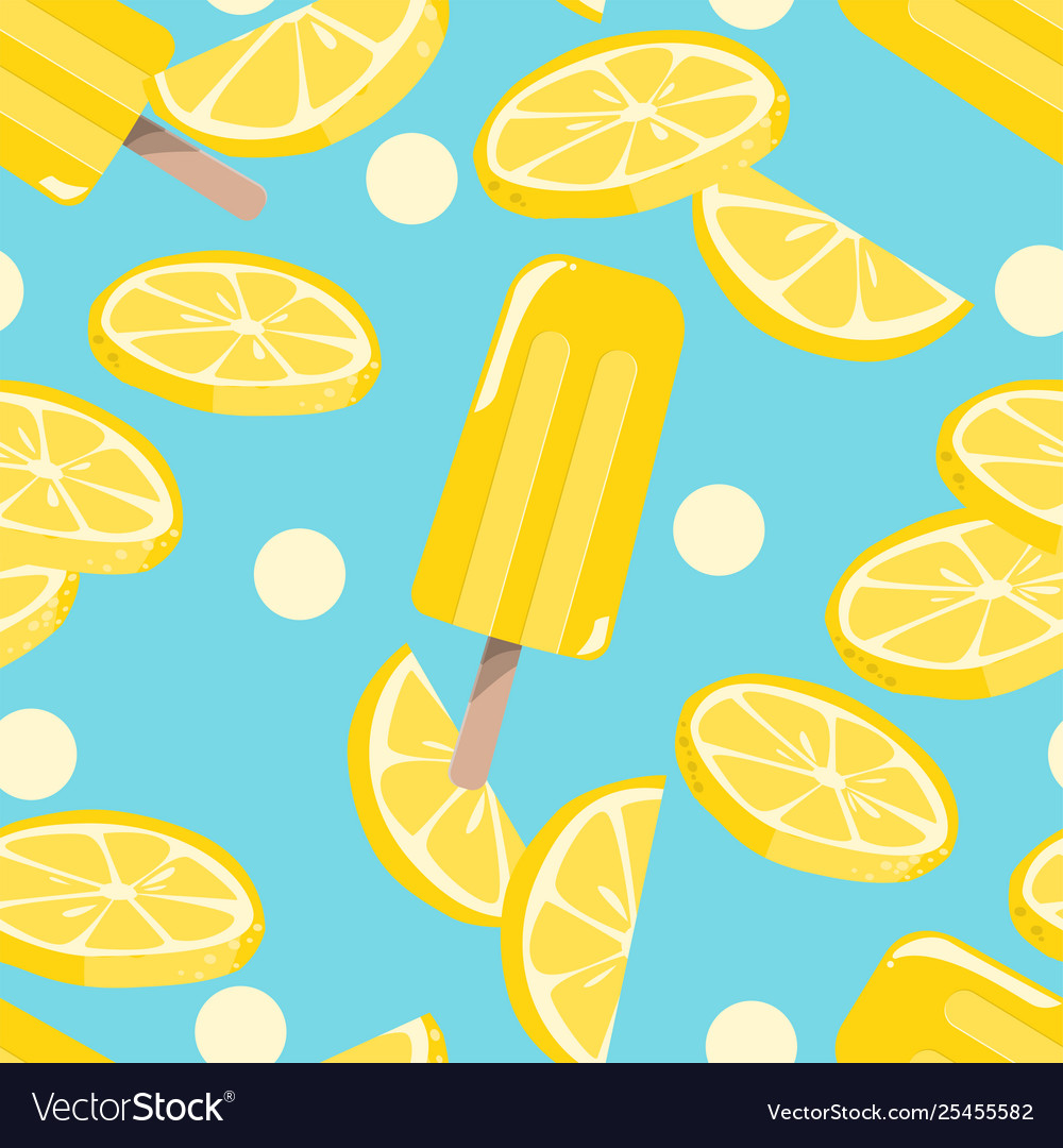 Popsicles ice-cream seamless pattern background Vector Image