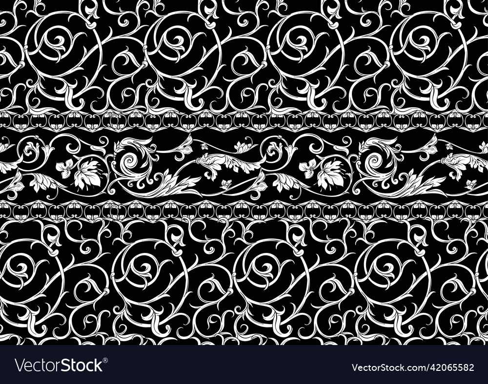Seamless pattern background in baroque rococo Vector Image