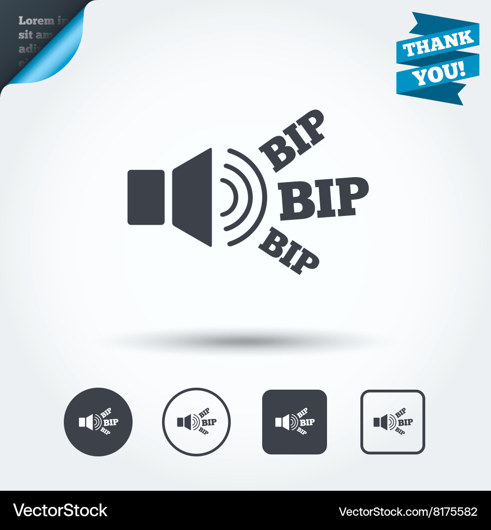 Speaker volume icon sound with bip symbol Vector Image