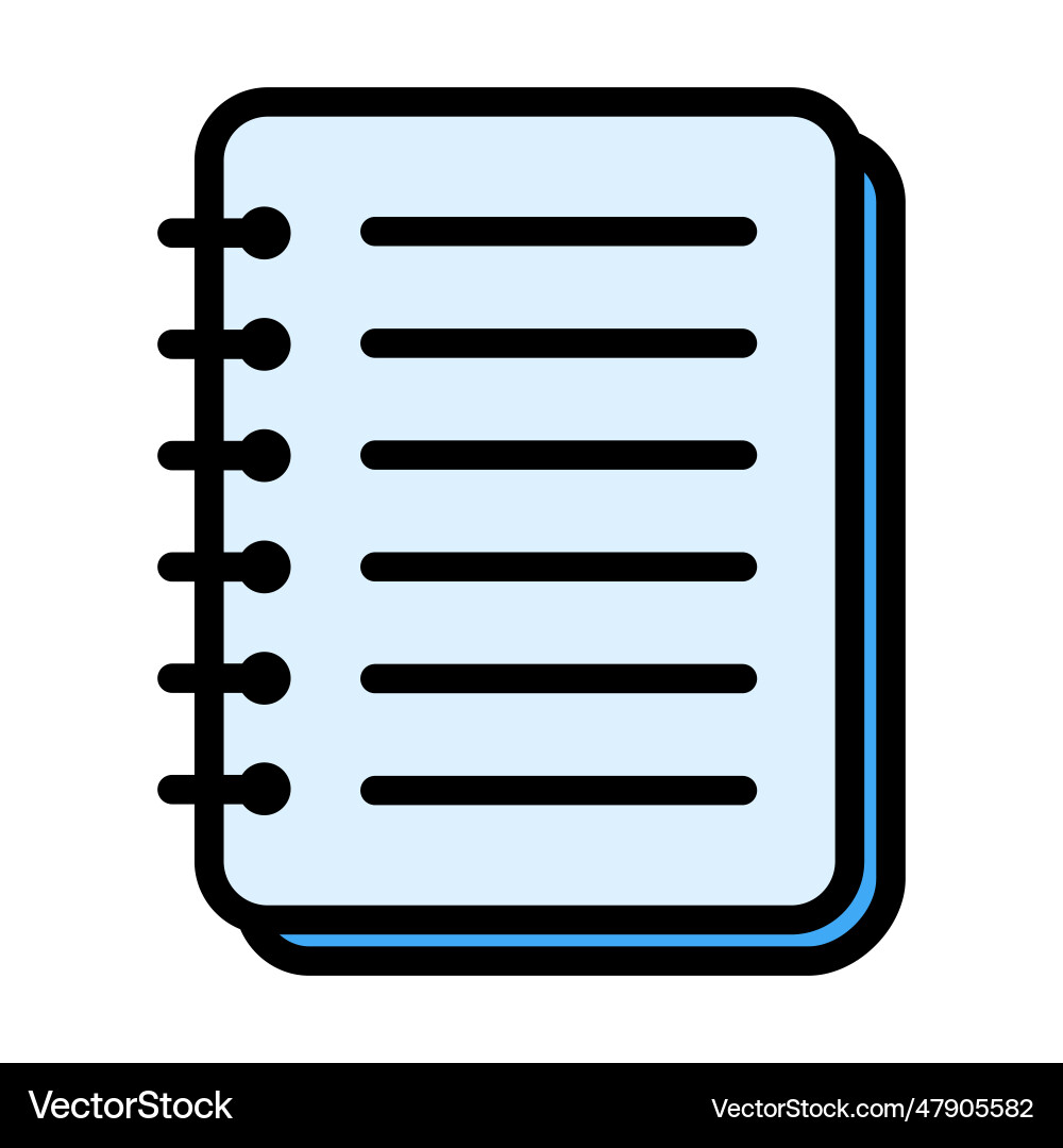 Spiral notebook icon paper blank page symbol note Vector Image