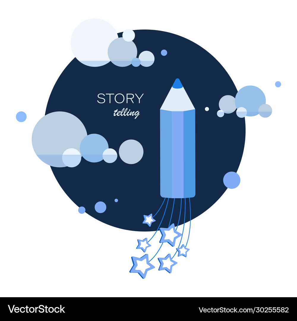 Story telling kids emblem icon Royalty Free Vector Image