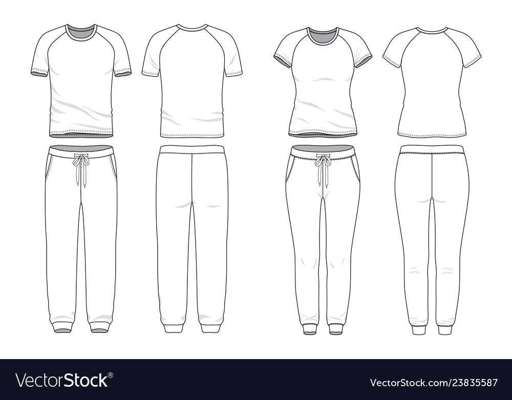 Blank Clothing Templates Royalty Free Vector Image