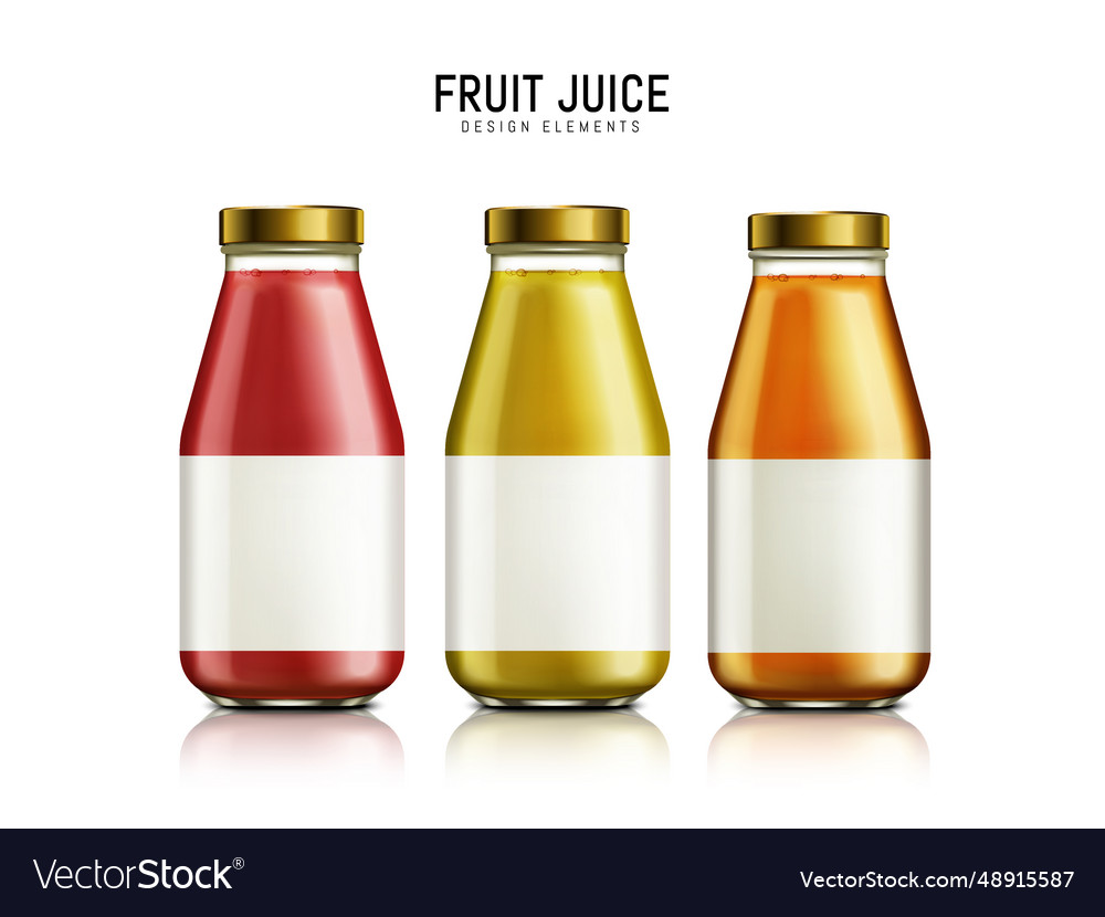 Bottled juice elements Royalty Free Vector Image