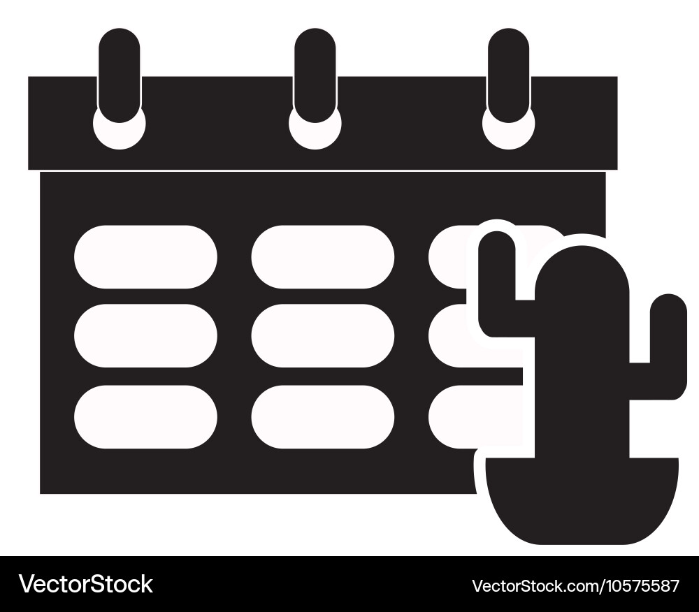 Calendar and cactus icon Royalty Free Vector Image