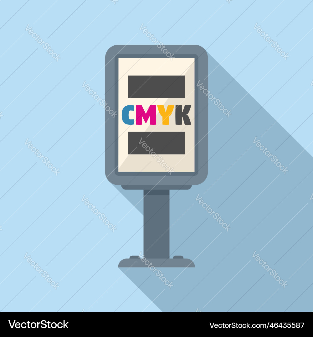 Cmyk street billboard icon flat print Royalty Free Vector