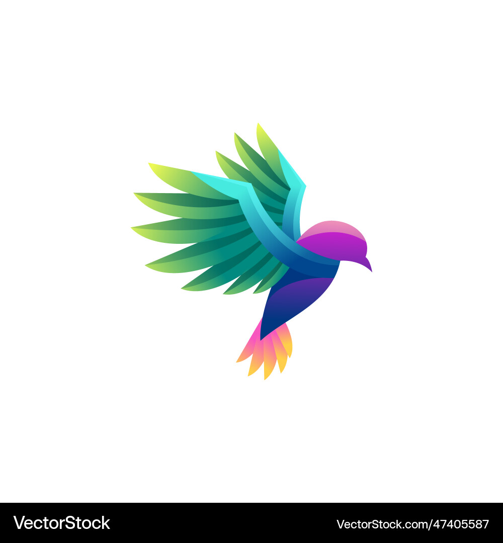 Colorful bird gradient Royalty Free Vector Image