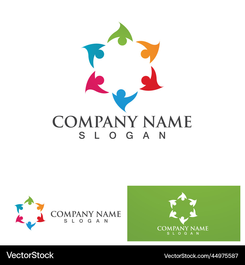 Community people team group and social logo Vector Image