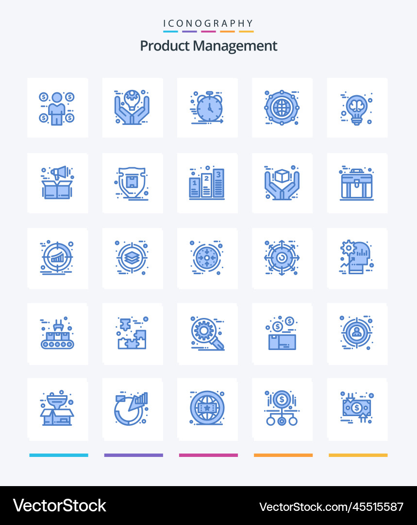 Creative product management 25 blue icon pack Vector Image