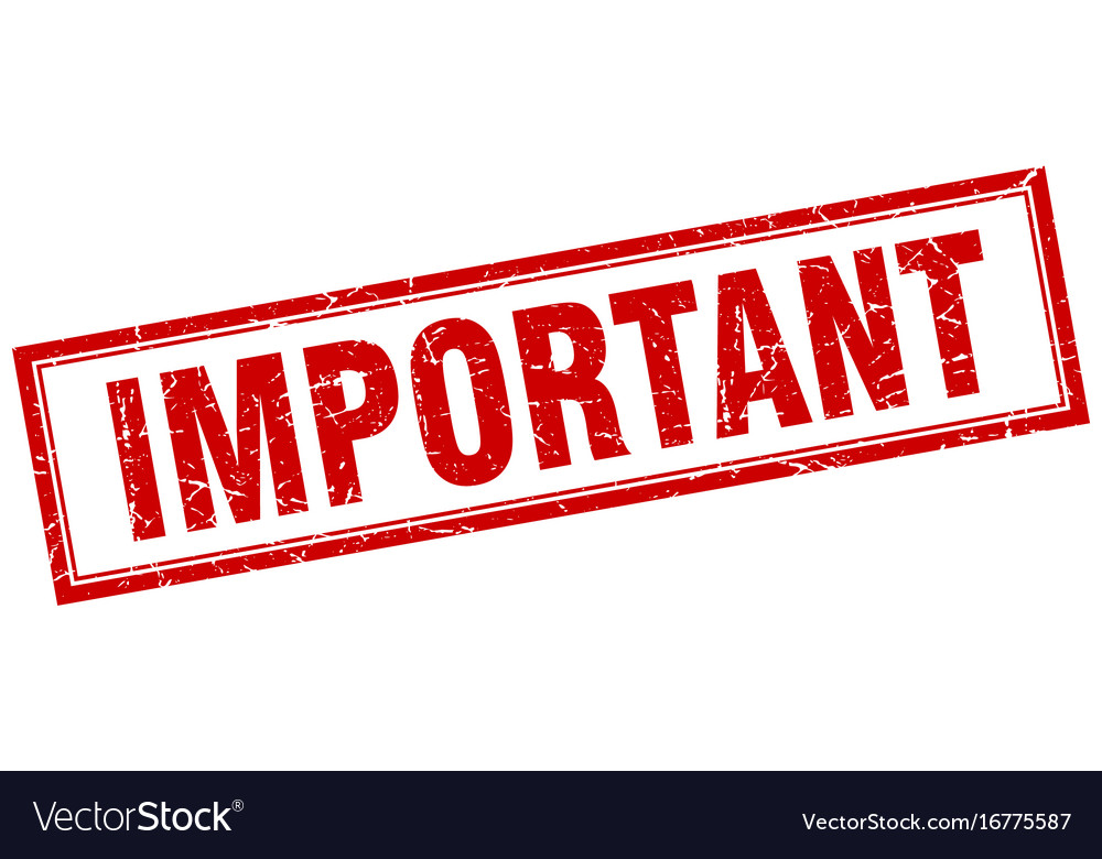 Important red square grunge stamp on white Vector Image