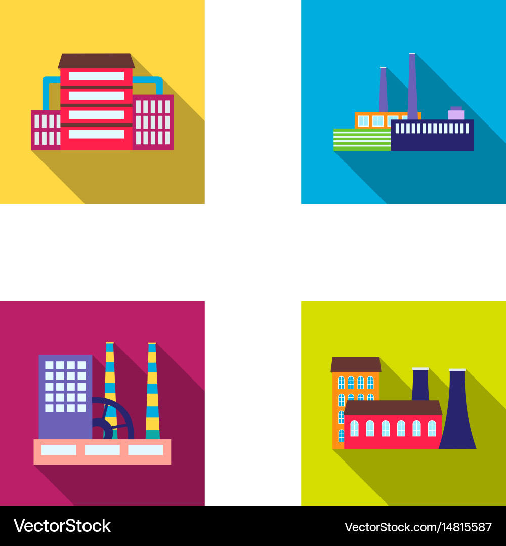 Industry productionfactory set collection icons Vector Image