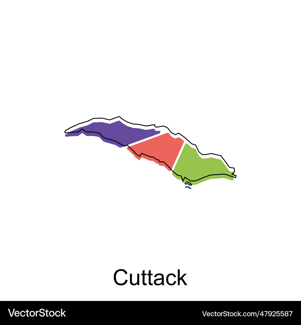 Map of cuttack modern geometric india Royalty Free Vector