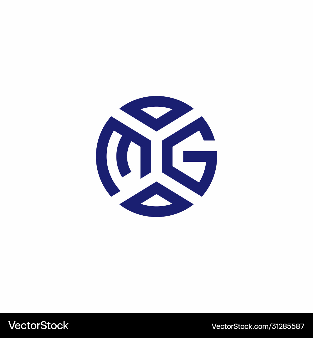 Mg monogram logo with abstract shapes in modern Vector Image