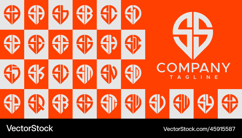 Modern pin point letter ss s logo design Vector Image
